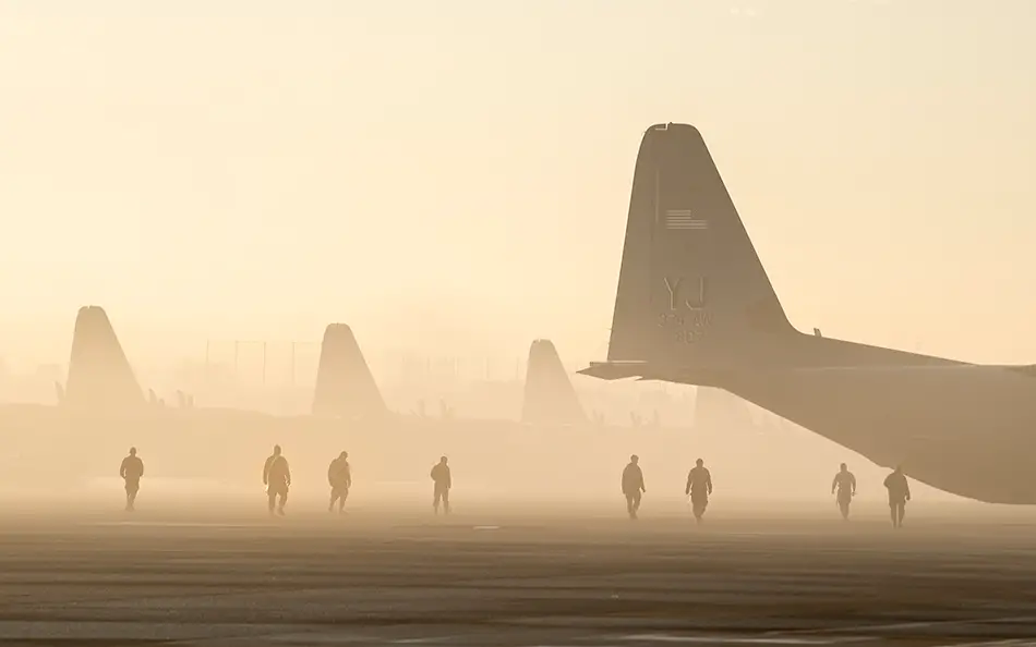 Military Photos Looking For FOD In The Fog