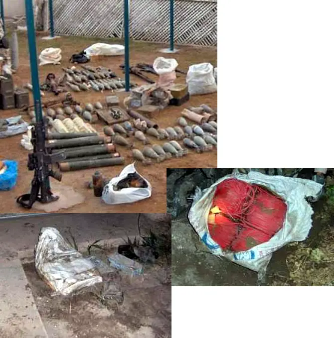 Military Photos IED Materials and Weapons Found in Mosque
